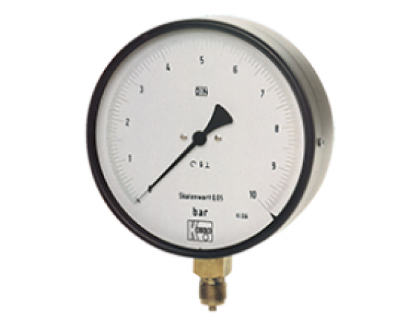 Bourdonrør manometer MAN-F series til tryktest af tanke, rørfittings mm.